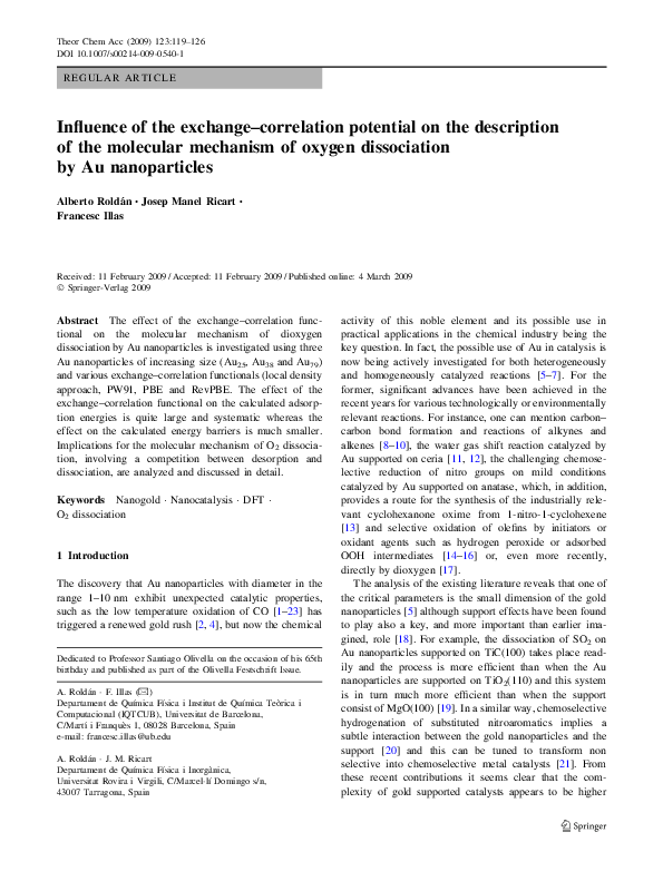 (PDF) Influence of the exchange–correlation potential on the ...