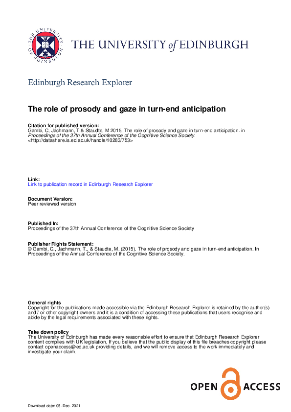 (PDF) Listen, Look, Go! The Role of Prosody and Gaze in Turn-End ...