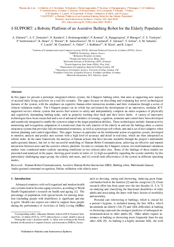 (PDF) I-Support: A robotic platform of an assistive bathing robot for ...