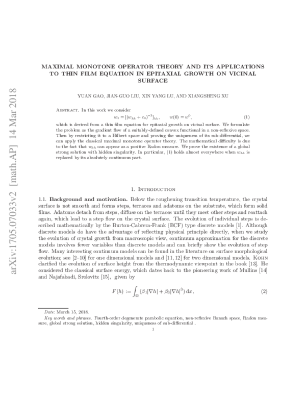 (PDF) Maximal monotone operator theory and its applications to thin ...