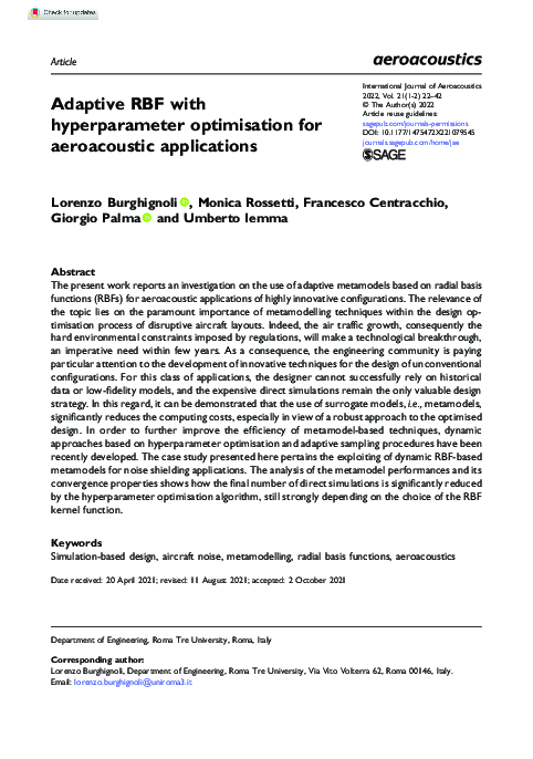 (PDF) Adaptive RBF with hyperparameter optimisation for aeroacoustic ...