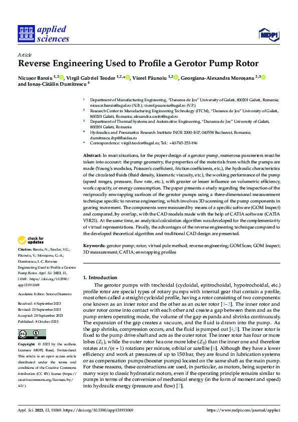 (PDF) Reverse Engineering Used to Profile a Gerotor Pump Rotor