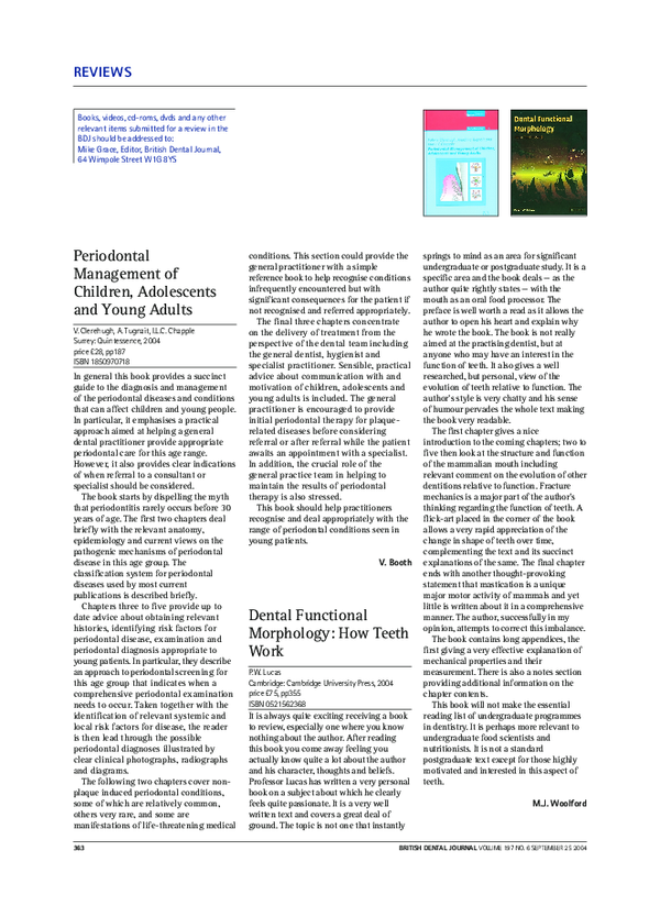 (PDF) Dental Functional Morphology: How Teeth Work