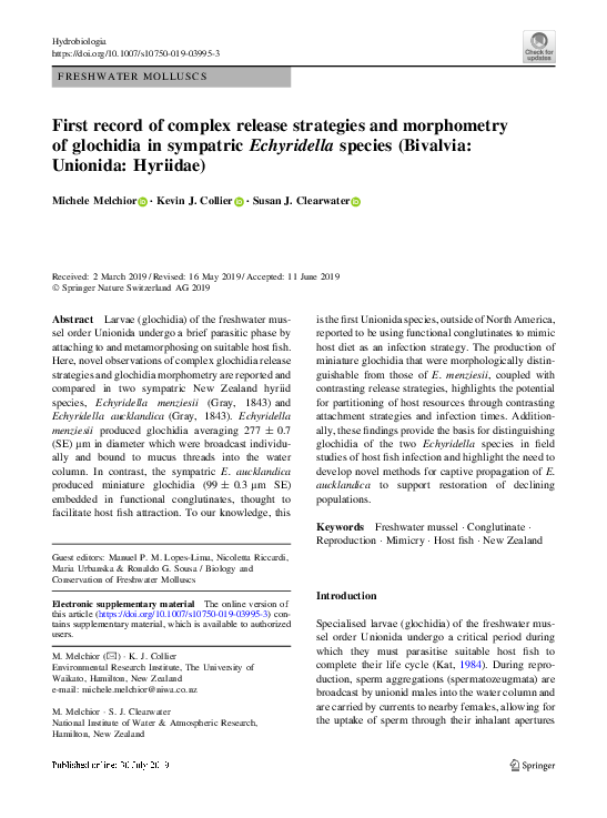 (PDF) First record of complex release strategies and morphometry of ...