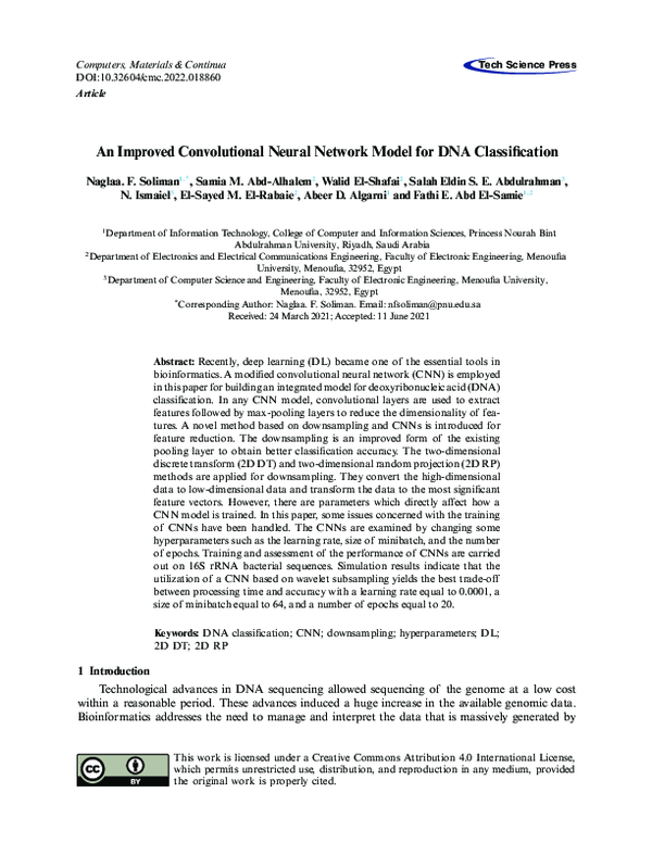 (PDF) An Improved Convolutional Neural Network Model for DNA Classification