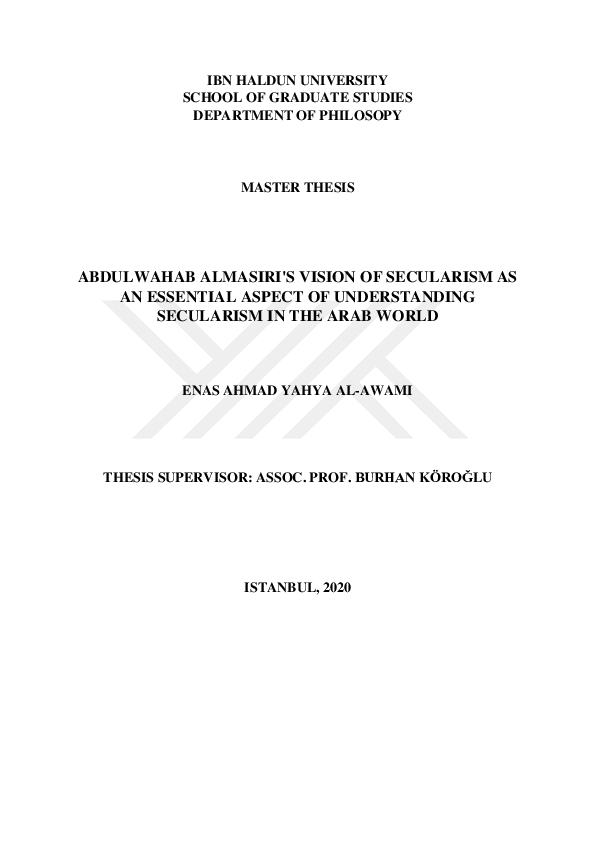 (PDF) Abdulwahab Almasiri's vision of secularism as an essential aspect ...