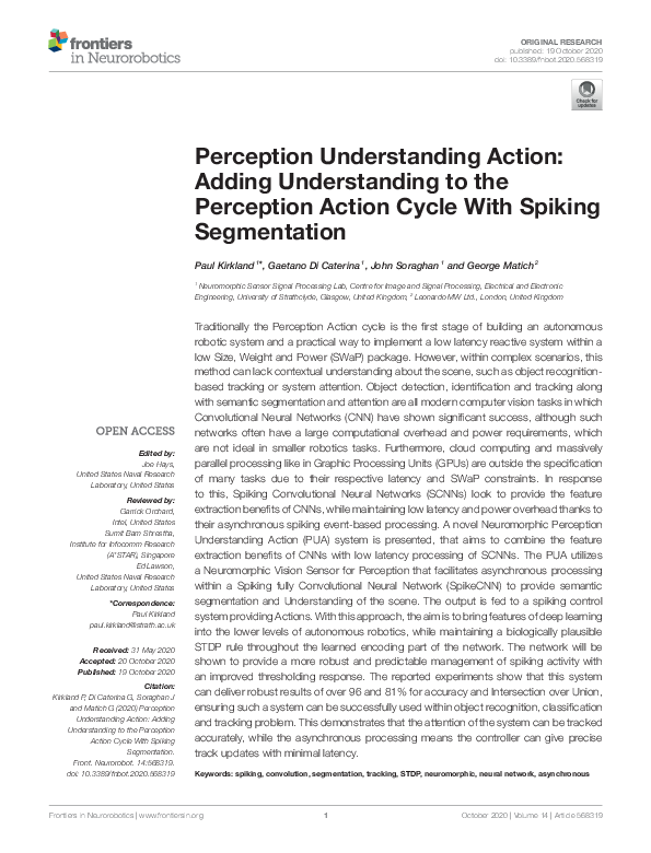(PDF) Perception Understanding Action: Adding Understanding to the ...