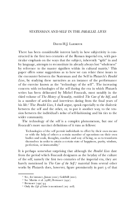 (PDF) Statesman and Self in the Parallel Lives