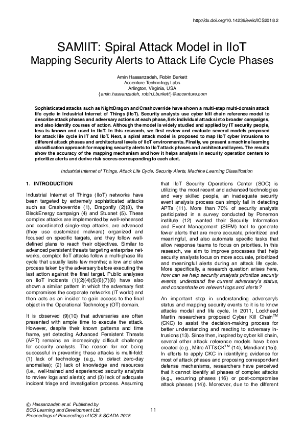 (PDF) SAMIIT: Spiral Attack Model in IIoT Mapping Security Alerts to ...