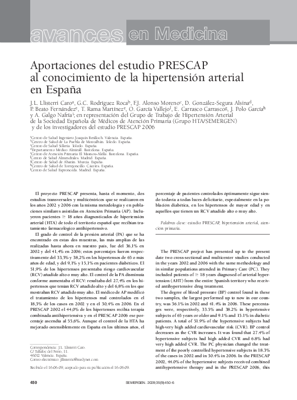 (PDF) Aportaciones del estudio PRESCAP al conocimiento de la ...