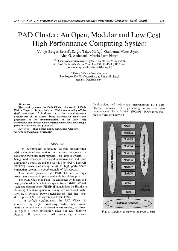 (PDF) PAD Cluster: An Open, Modular and Low Cost High Performance ...