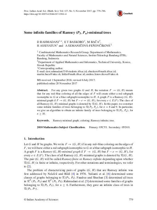 (PDF) Some infinite families of Ramsey ( $${\varvec{P}}_\mathbf{3},{\varvec{P}}_{{\varvec{n ...