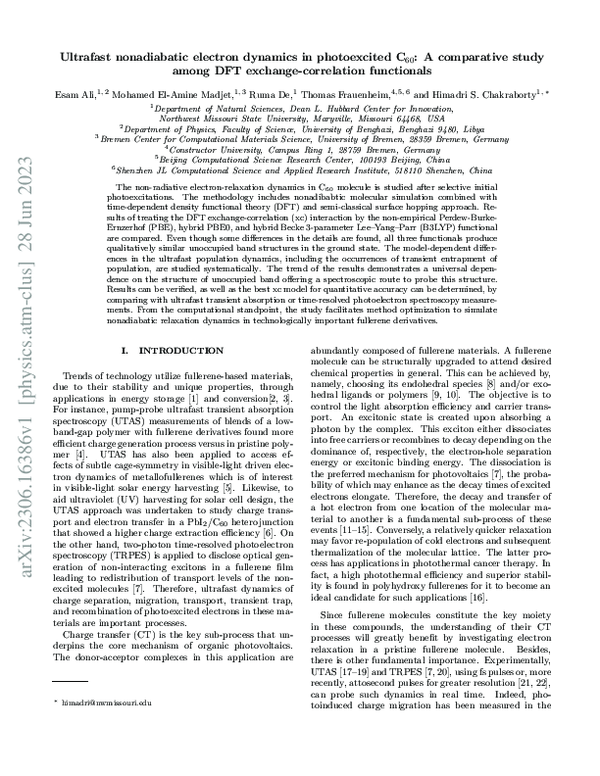 (PDF) Ultrafast nonadiabatic electron dynamics in photoexcited C60: A ...