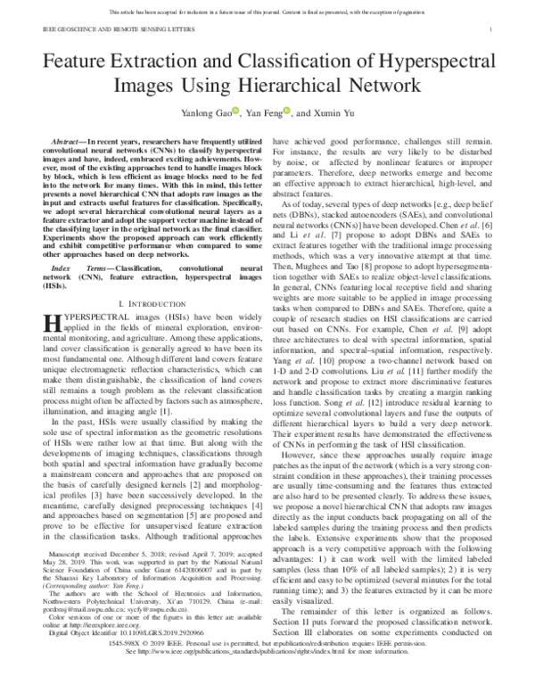 (PDF) Feature extraction and classification of hyperspectral imaging using minimum noise ...