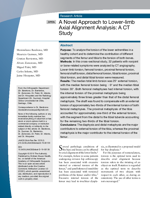(PDF) A Novel Approach to Lower-limb Axial Alignment Analysis ...