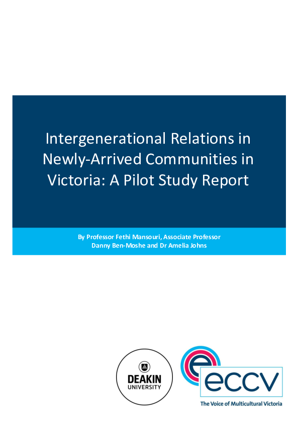 (PDF) Intergenerational relations in newly arrived communities in Victoria: a pilot study report