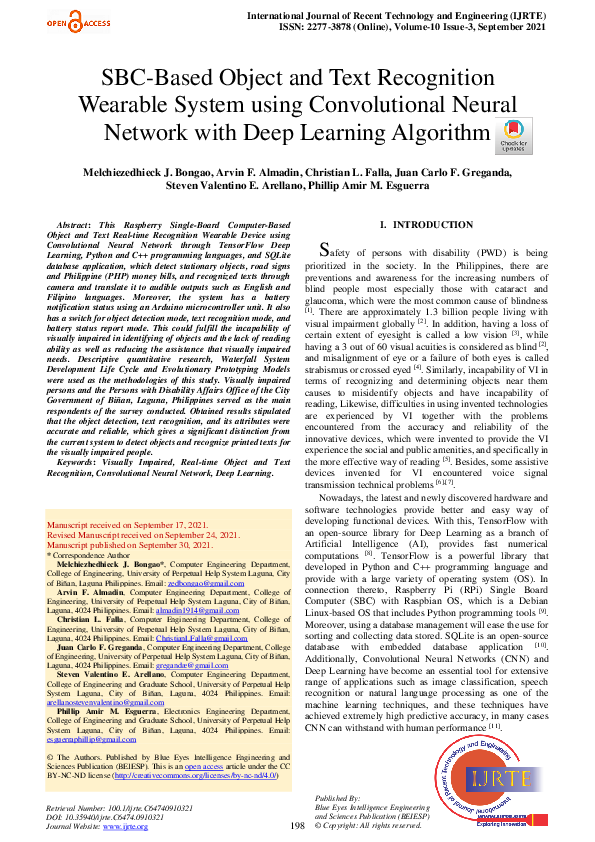(PDF) Wearable Object and Text Recognition System
