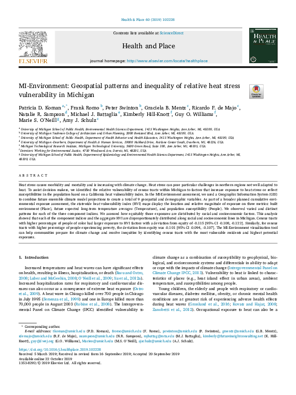 (PDF) MI-Environment: Geospatial patterns and inequality of relative ...