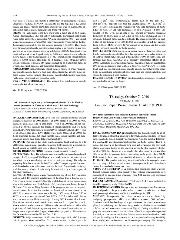 (PDF) Intra-operative Feedback for Lumbar Interbody Fusion ...