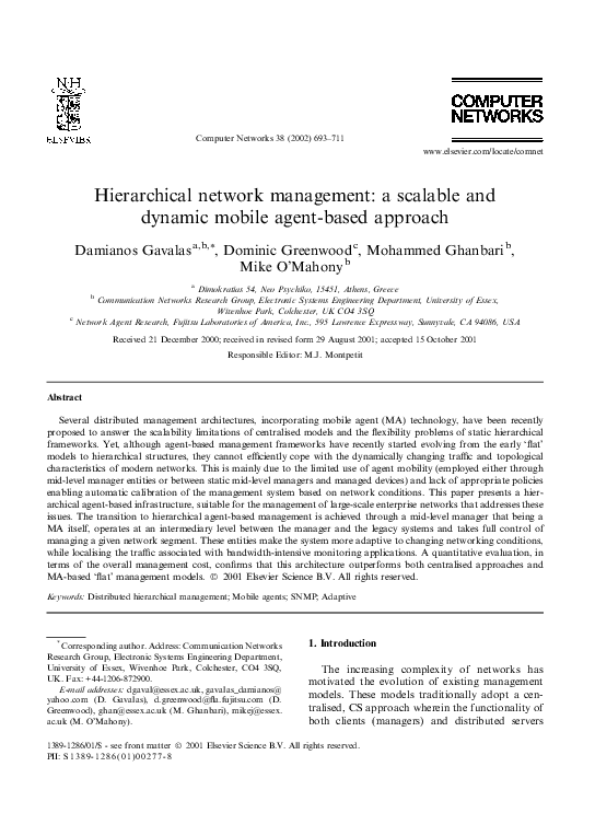 Pdf Hierarchical Network Management A Scalable And Dynamic Mobile