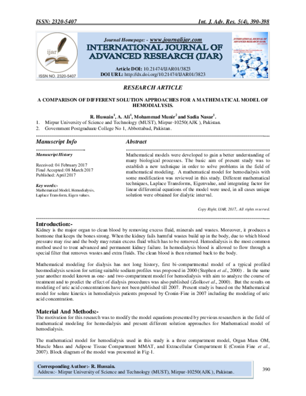 (PDF) A Comparison of Different Solution Approaches for a Mathematical ...