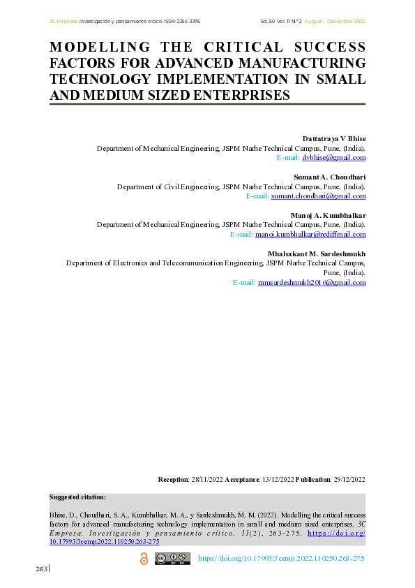(PDF) Modelling the critical success factors for advanced manufacturing technology ...