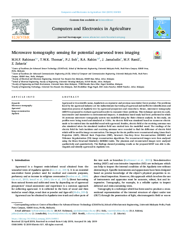 (PDF) Microwave tomography sensing for potential agarwood trees imaging