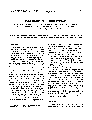 (PDF) Diagnostics for the tropical countries