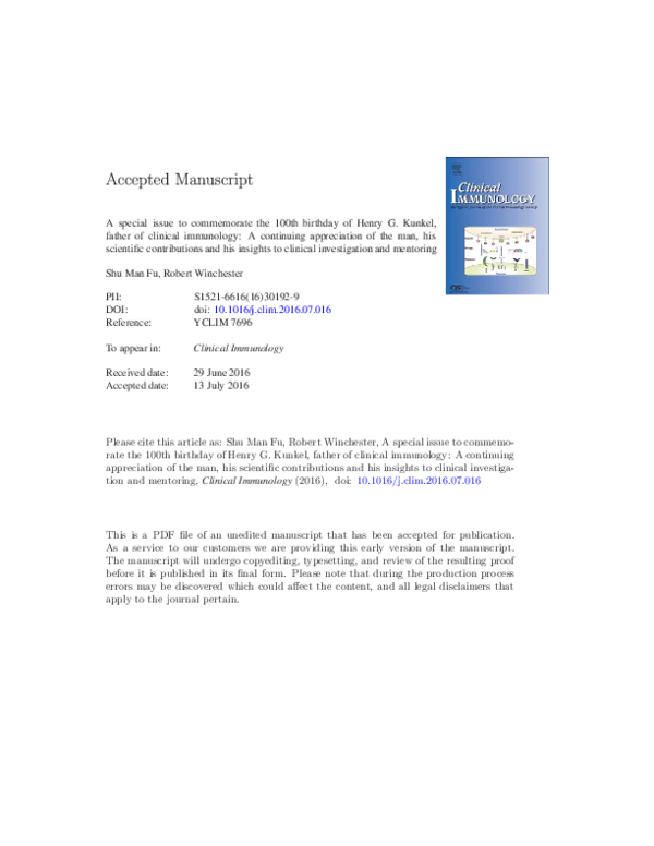 (PDF) A special issue to commemorate the 100th birthday of Henry G ...