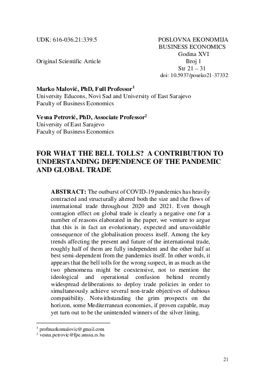 (PDF) For what the bell tolls: A contribution to understanding ...