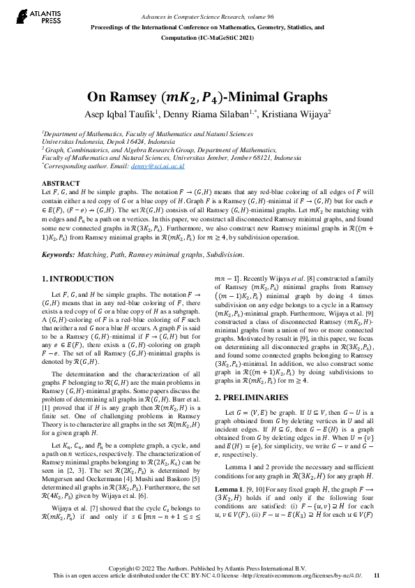 (PDF) On Ramsey (mK2, P4)-Minimal Graphs