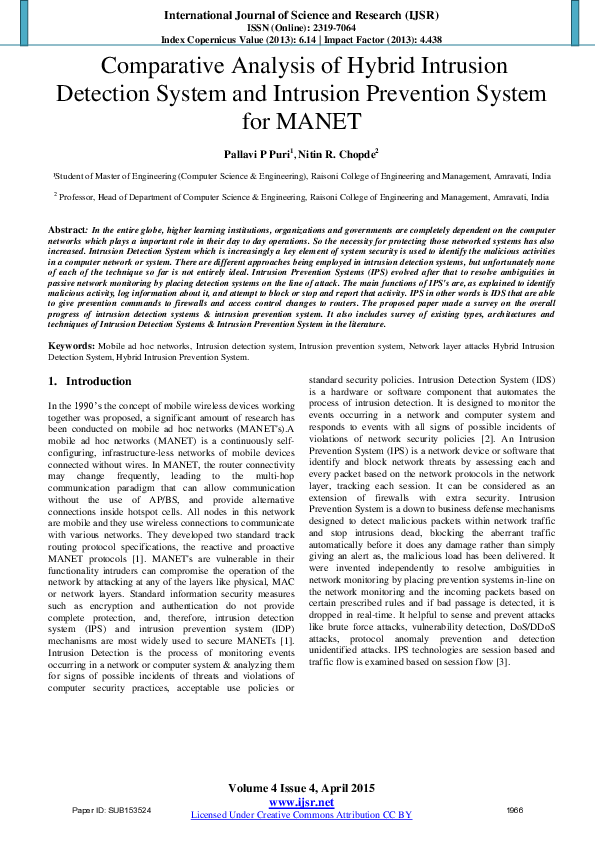 (PDF) Comparative Analysis of Hybrid Intrusion Detection System and ...