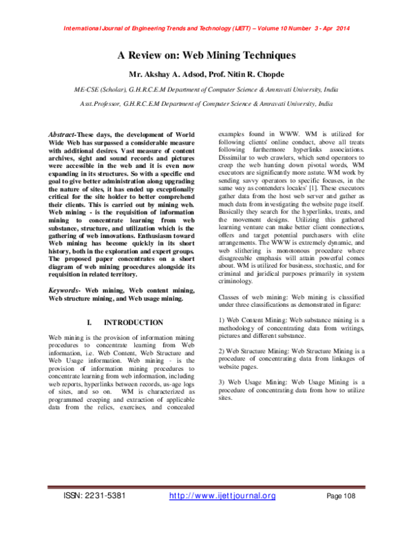 (PDF) A Review on: Web Mining Techniques