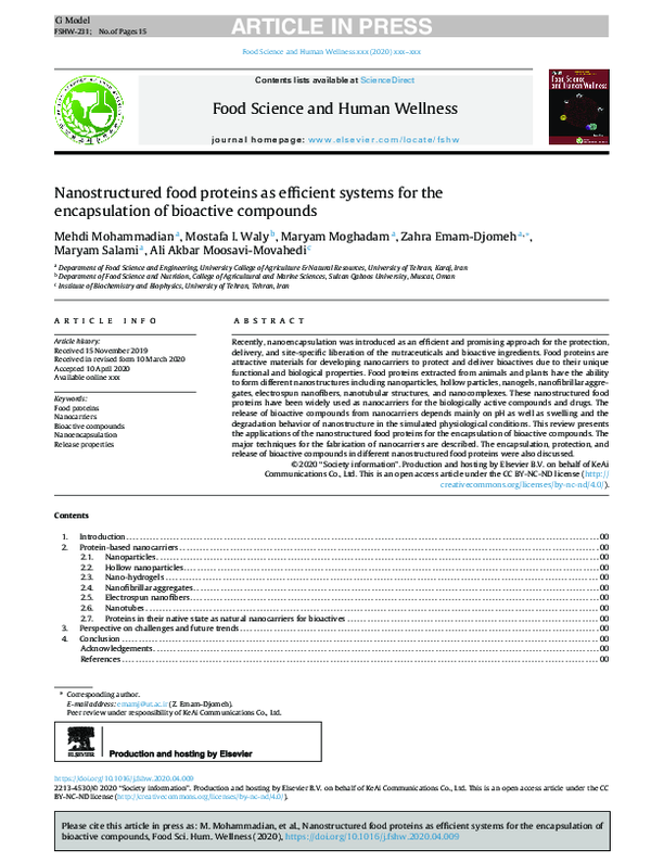 (PDF) Nanostructured food proteins as efficient systems for the ...