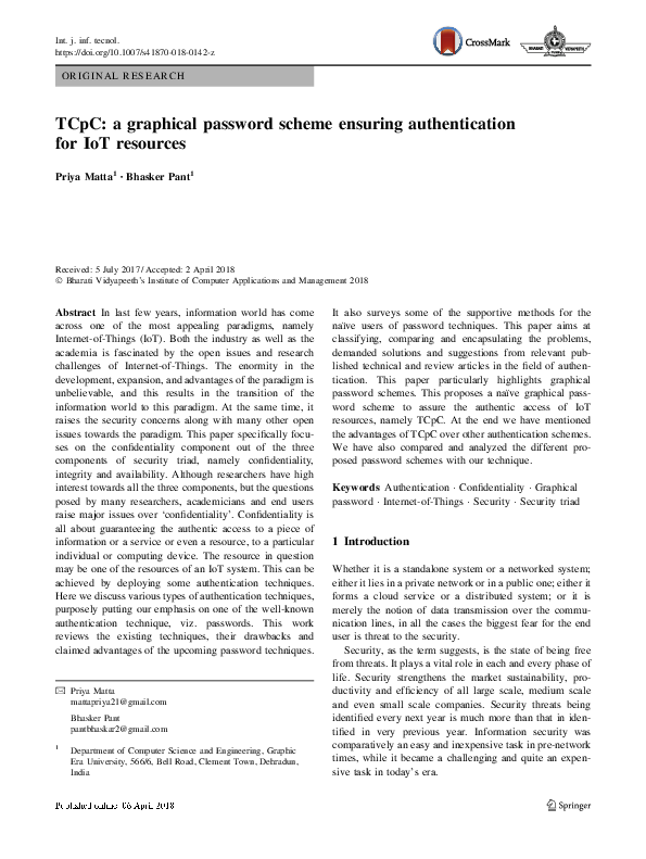 (PDF) TCpC: a graphical password scheme ensuring authentication for IoT resources