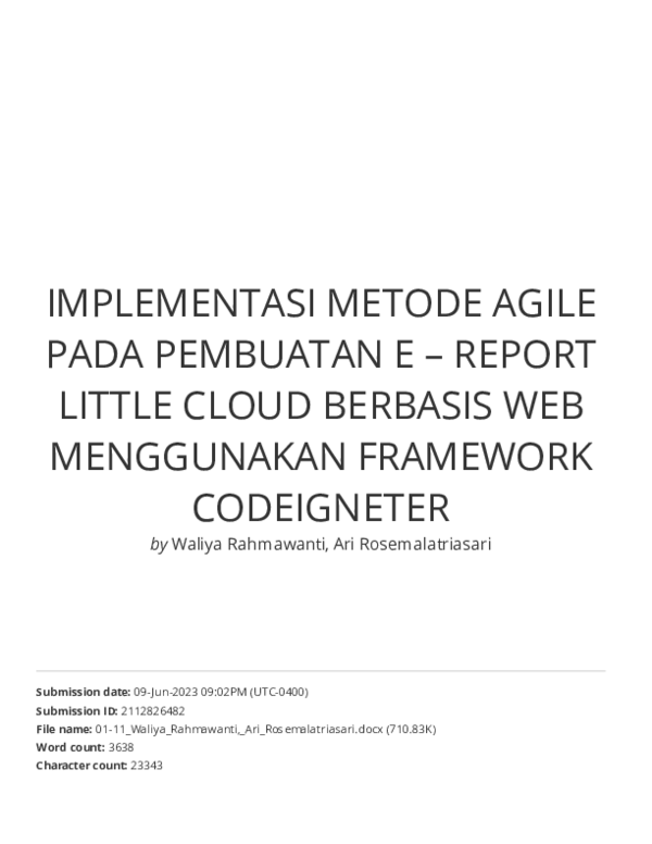 (PDF) Implementasi Metode Agile Pada Pembuatan e – Report Little Cloud ...