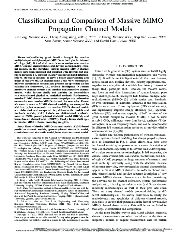(PDF) Classification and Comparison of Massive MIMO Propagation Channel ...