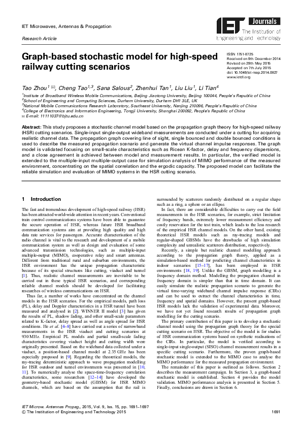 (PDF) Graph‐based stochastic model for high‐speed railway cutting scenarios (PDF) Graph‐based stochastic model for high‐speed railway cutting scenarios