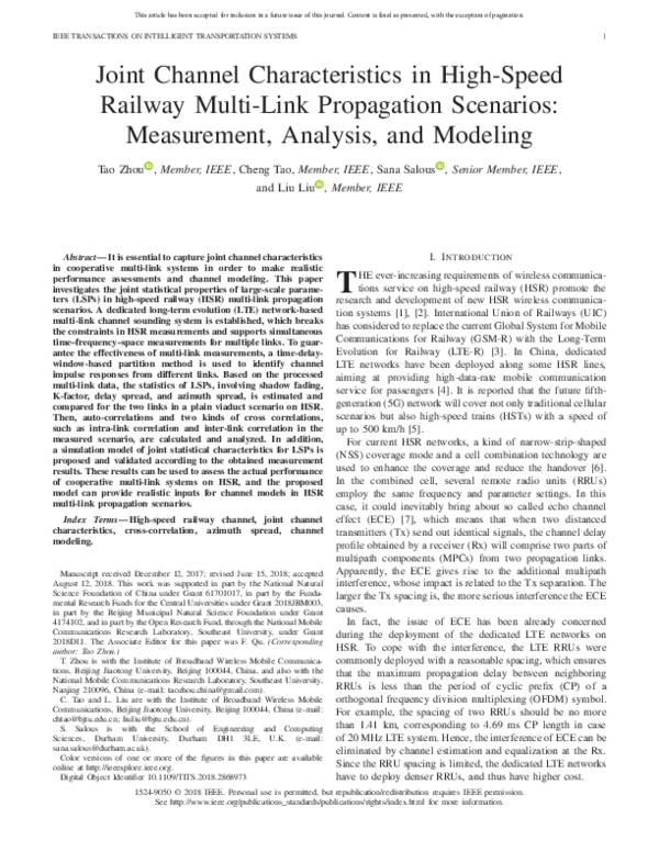(PDF) Joint Channel Characteristics in High-Speed Railway Multi-Link ...