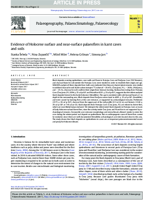 (PDF) Evidence of Holocene surface and near-surface palaeofires in ...