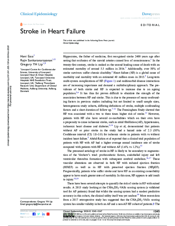 (PDF) Stroke in Heart Failure