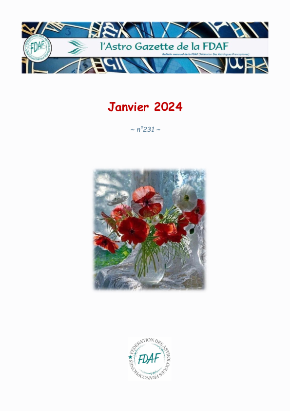 (PDF) "L'Astro-Gazette de la FDAF" ~ Janvier 2024