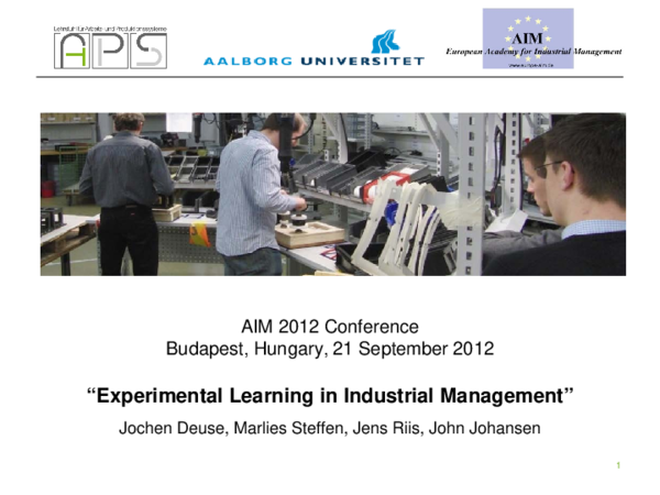 (PDF) Experimental Learning in Industrial Management
