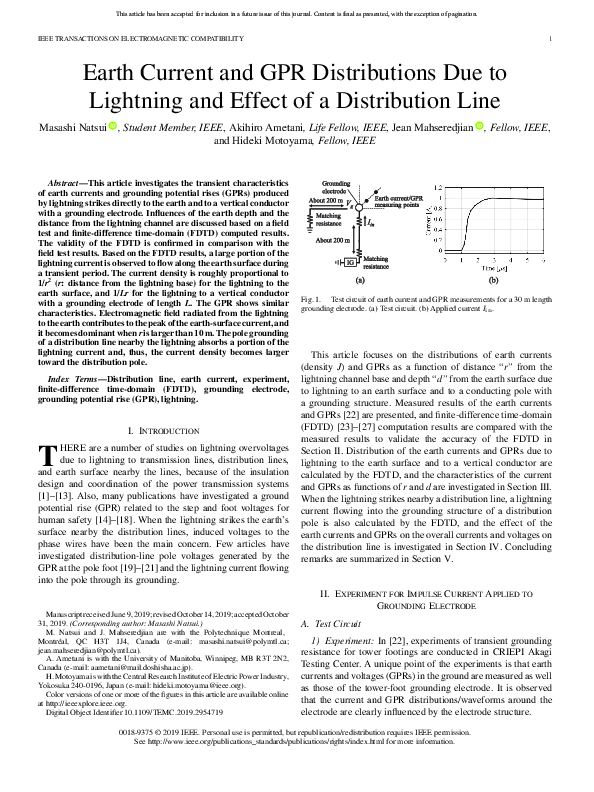 (PDF) Earth Current and GPR Distributions Due to Lightning and Effect ...