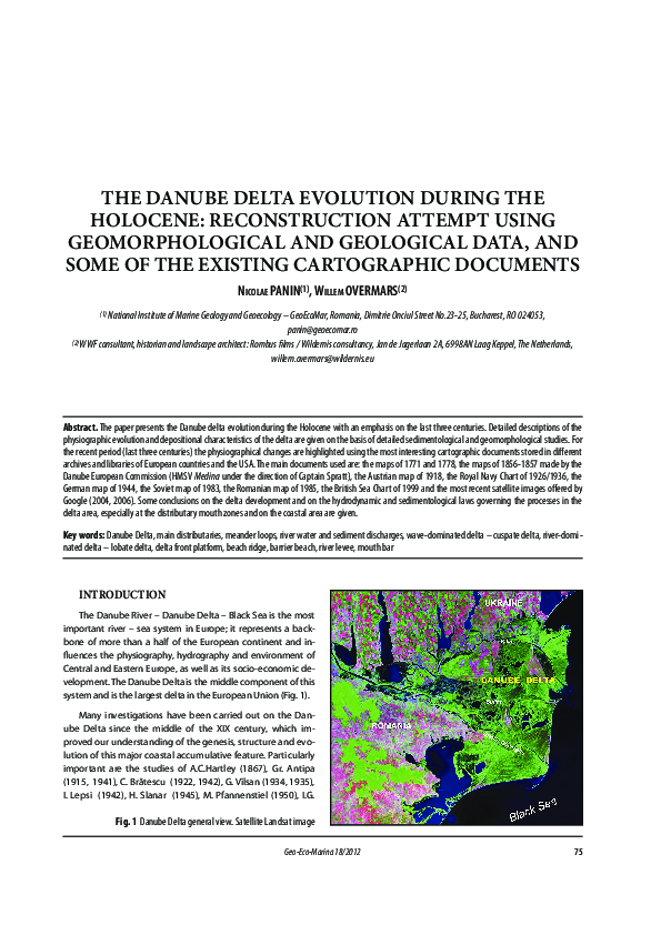 (PDF) The Danube Delta evolution during the Holocene: Reconstruction ...