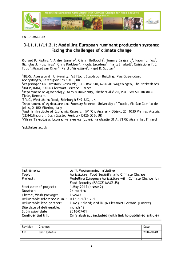 (PDF) Modelling European ruminant production systems: Facing the ...