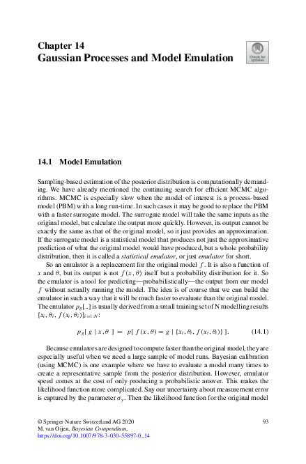 (PDF) Gaussian Processes and Model Emulation