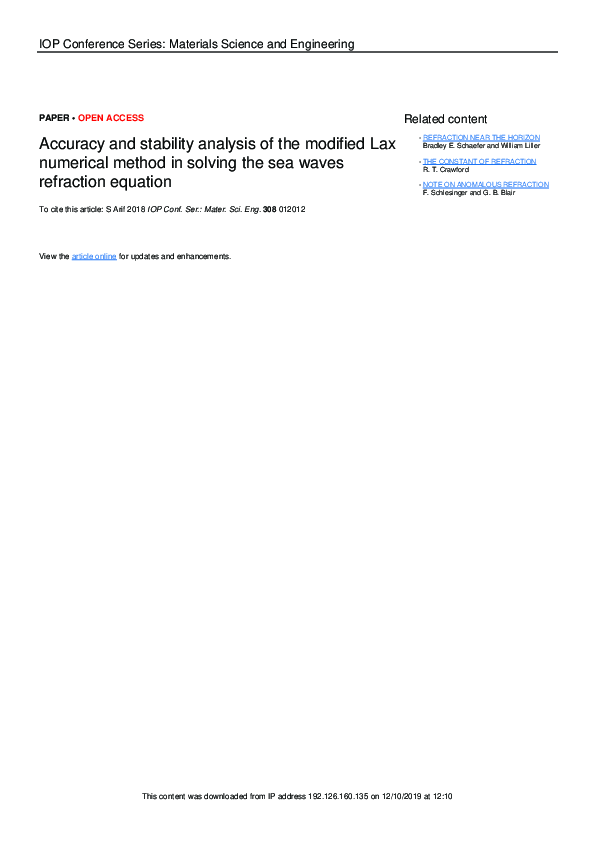 (PDF) Accuracy and stability analysis of the modified Lax numerical ...