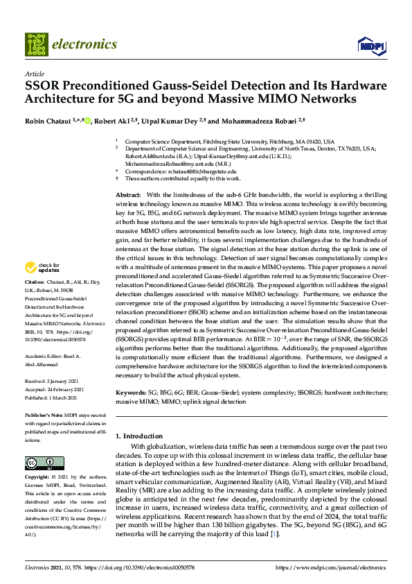 Pdf Ssor Preconditioned Gauss Seidel Detection And Its Hardware