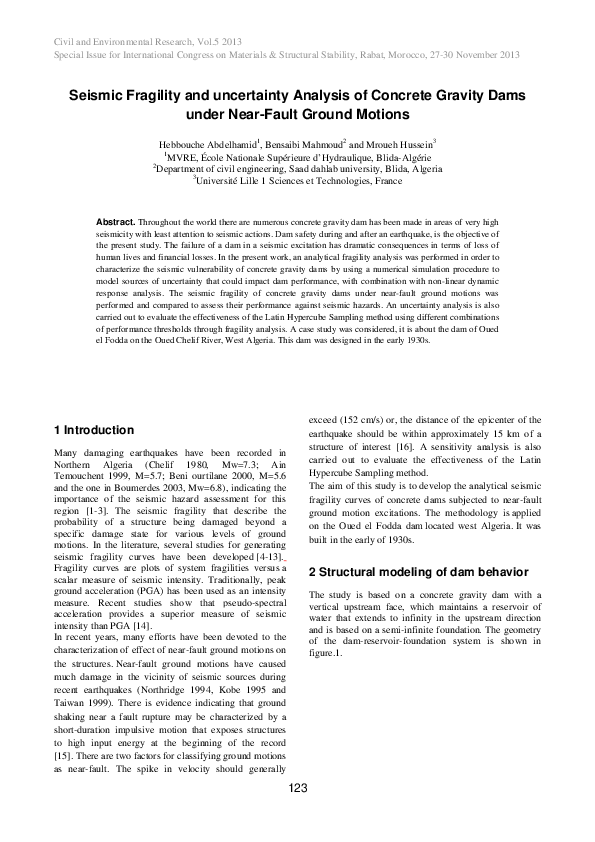 (PDF) Seismic Fragility and uncertainty Analysis of Concrete Gravity Dams under Near-Fault ...